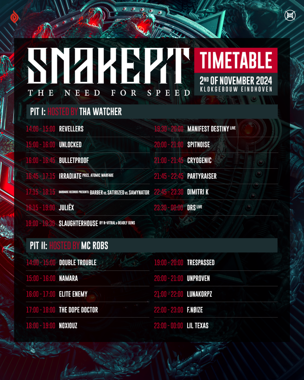 The timetable for Snakepit 2024 is here! - Snakepit 2025